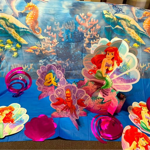 Disney | Other | Disneys The Little Mermaid Birthday Party Decor Table ...
